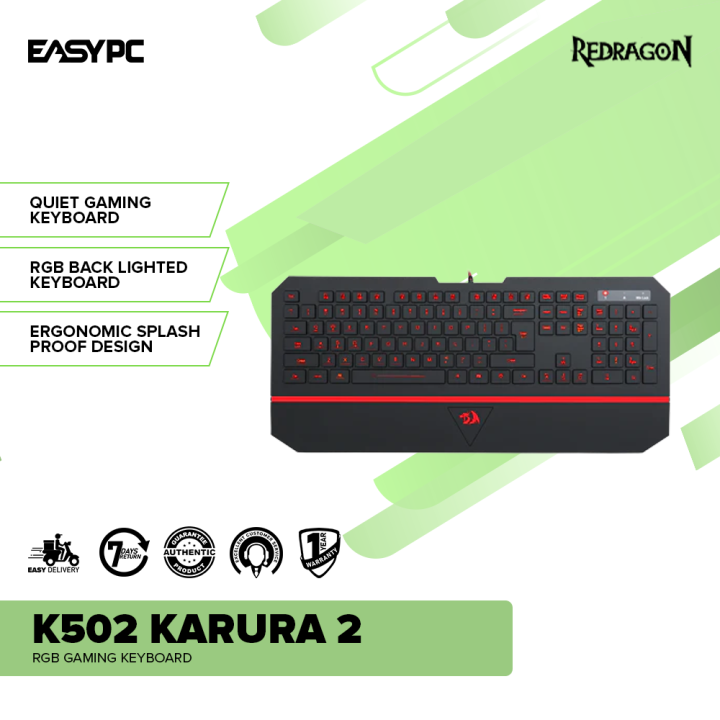 EasyPC | Redragon K502 KARURA 2 RGB Gaming Keyboard For Desktop PC and Laptop | Lazada PH