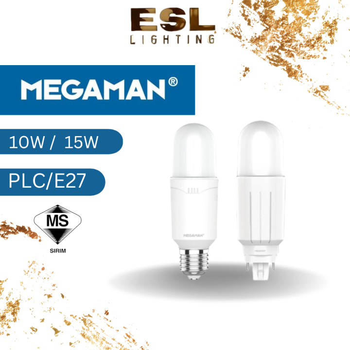 ESL LIGHTING MEGAMAN LED Stick Bulb E27/ PLC (10W, 15W) 3000K, 4000K ...