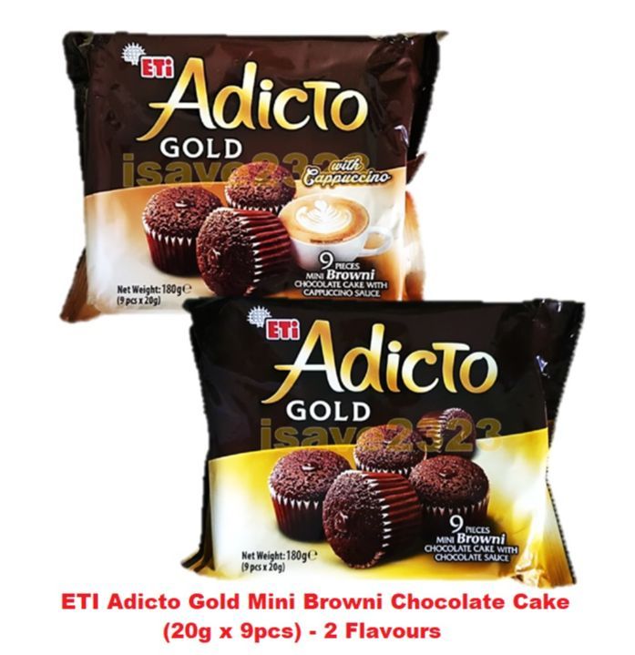 [HALAL] ETI Adicto Gold Mini Browni Chocolate Cake (20g x 9pcs ...
