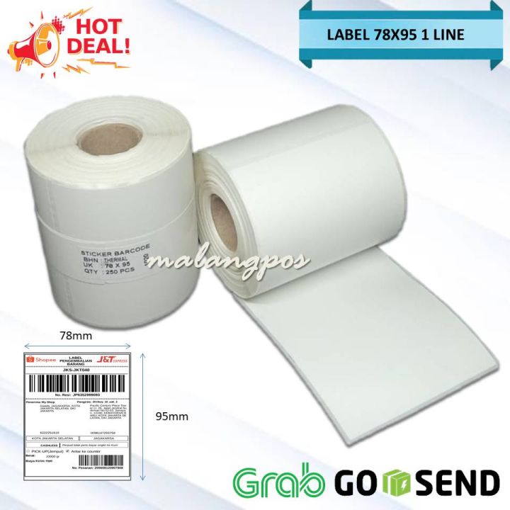 STIKER LABEL BARCODE THERMAL 78x95 78X100 ISI250 STICKER LABEL RESI ...