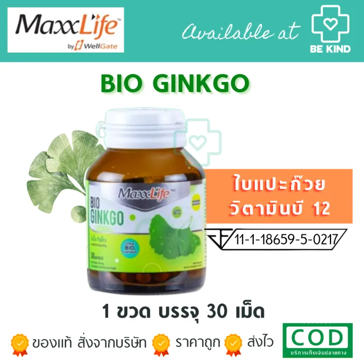 Maxxlife Bio-Ginkgo 100 MG (Dietary Supplement Product) ไบโอ-กิงโกะ ...