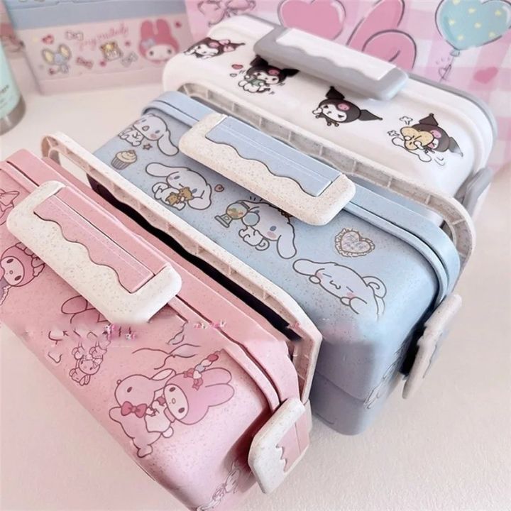Sanrio Kawaii Hello Kitty Lunch Box Kuromi My Melody Cinnamoroll Anime ...