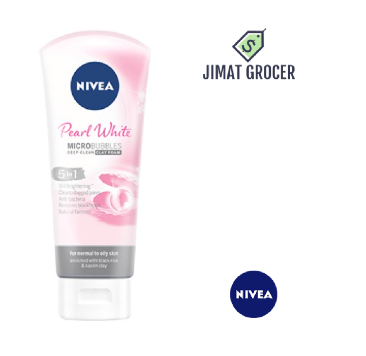 NIVEA Pearl Bright Microbubbles Deep Clean Clay Foam 100g | Lazada