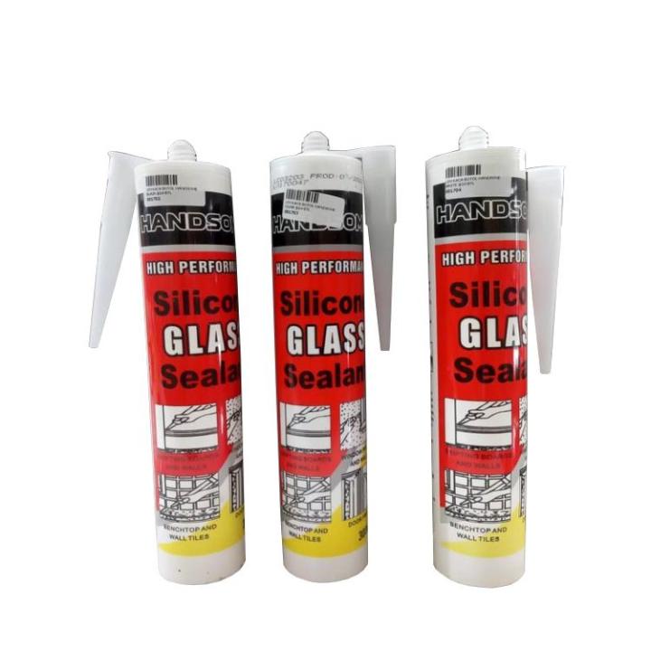 BJA HANDSOM LEM Silicone Sealent Kaca Acetic Silen White, Black, Clear ...