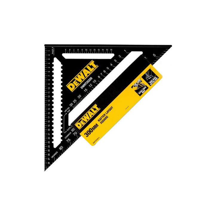DEWALT DWHT25228-0 300mm Premium Metric Aluminium Rafter Square, Rafter ...