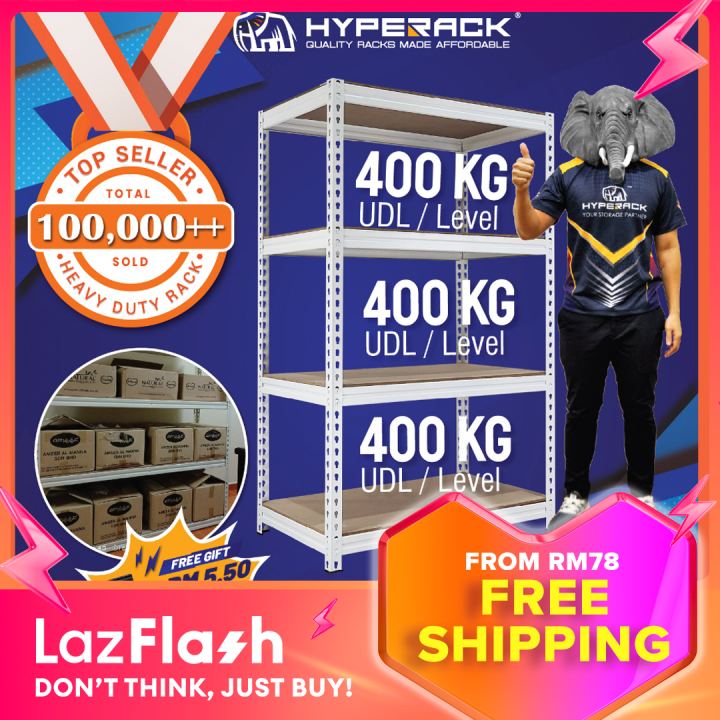 🐘 HYPERACK™️ Adjustable 4 Tier Metal Boltless Rack Rak Dapur Rack Shelf ...