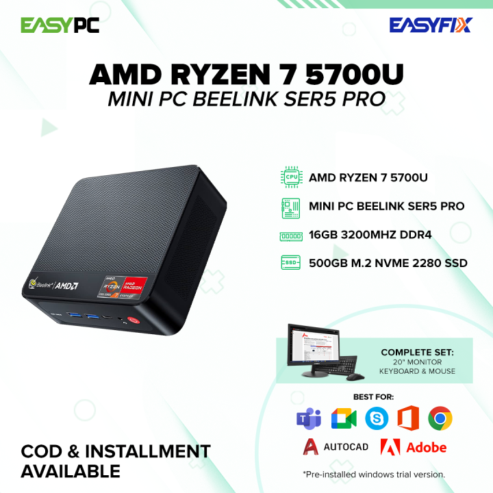 EasyPC | MINI PC Beelink SER5 PRO AMD Ryzen 7 5700U Processor / 16GB ...