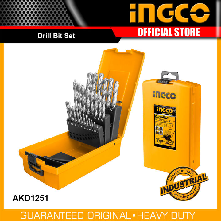 INGCO 25pcs Industrial Stainless Drill Bits Set AKD1251 for Metal IHT ...