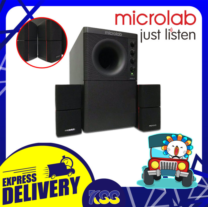 ลำโพงซับวูฟเฟอร์ Microlab X3 Amplified Speaker System Stereo 2.1 ...