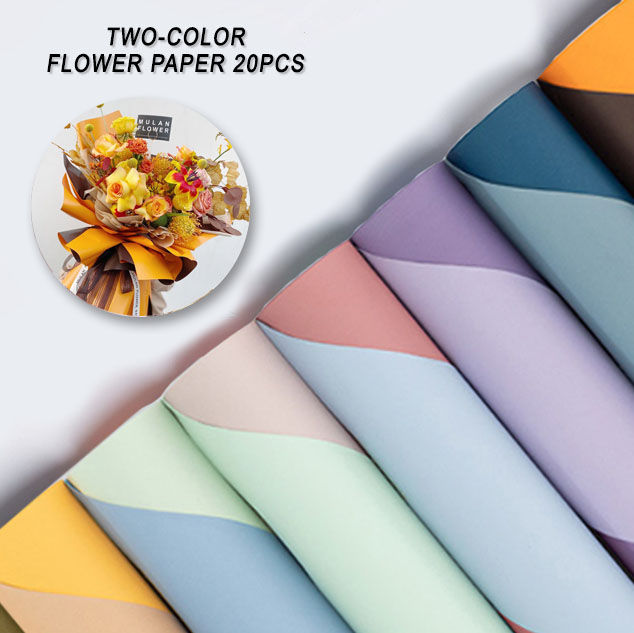 20pcs | Two-color Flower Paper Bouquet Wrapping Paper Wrapped Flower ...