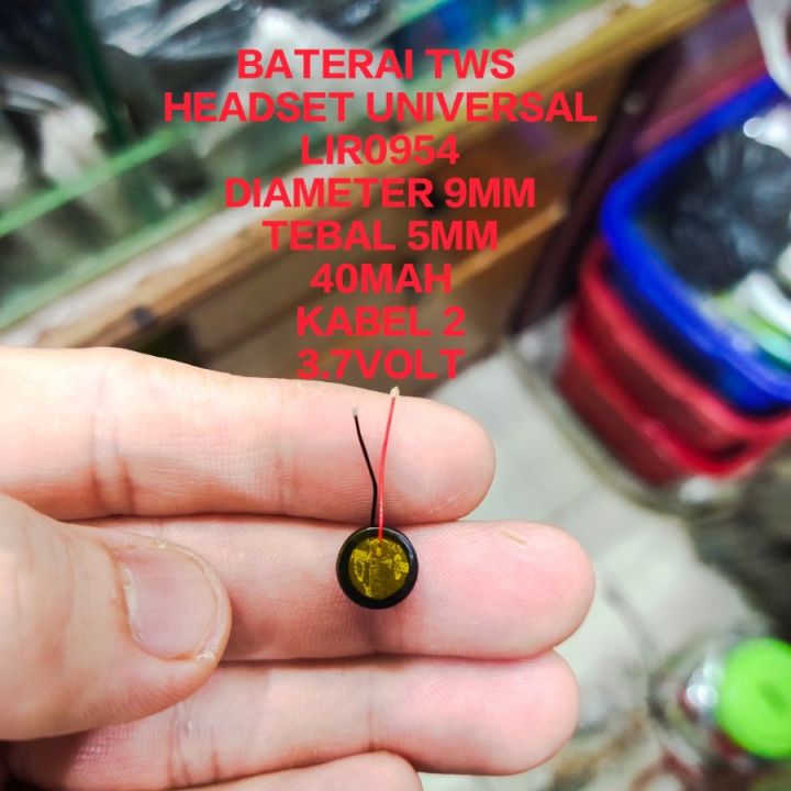 BATERAI ELEKTRIK TWS MODEL BULAT LIR0954 DIAMETER 9MM TEBAL 5MM HARGA ...
