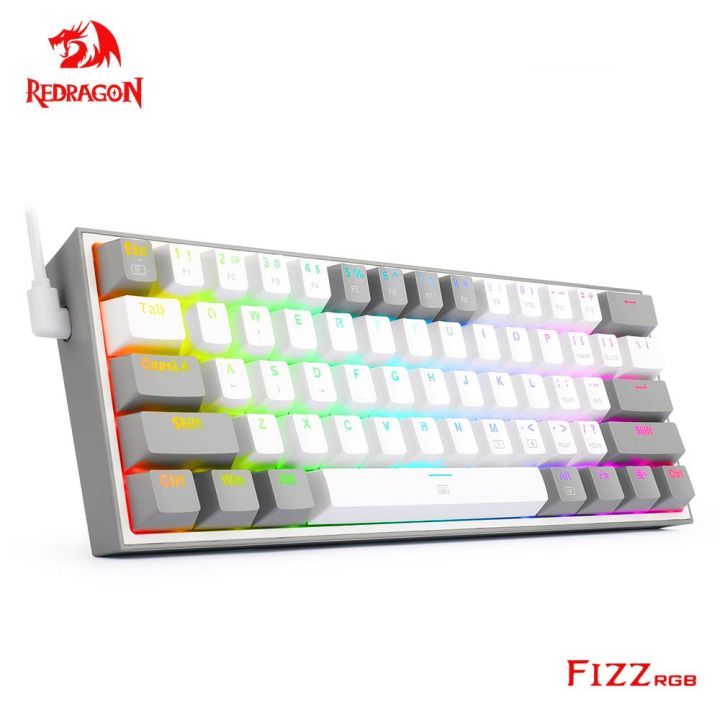 Original Redragon Fizz K617 RGB Mini Size Gaming Keyboard 61 Keys Red Switch 60% Keyboard TKL ...
