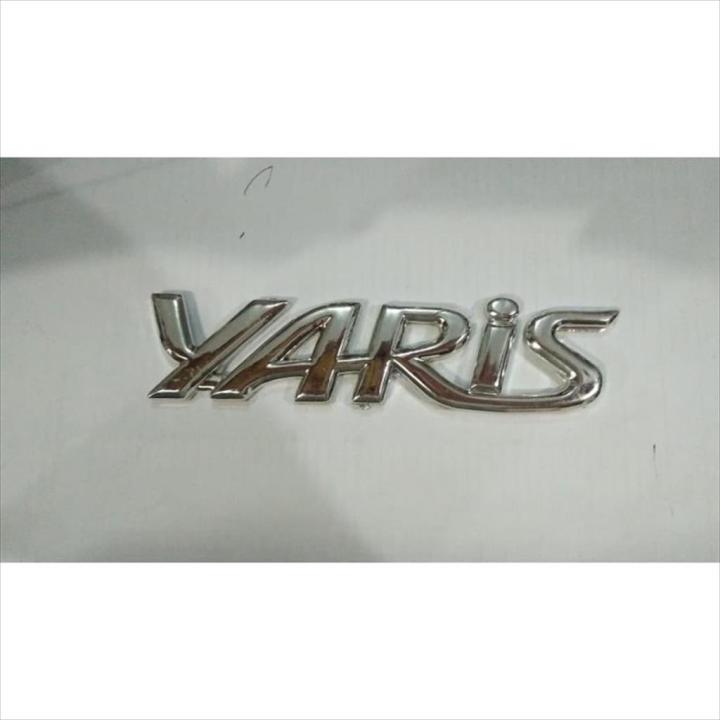 Emblem Logo Sticker Tempelan Tulisan Yaris Chrome Panjang 13.5 cm ...