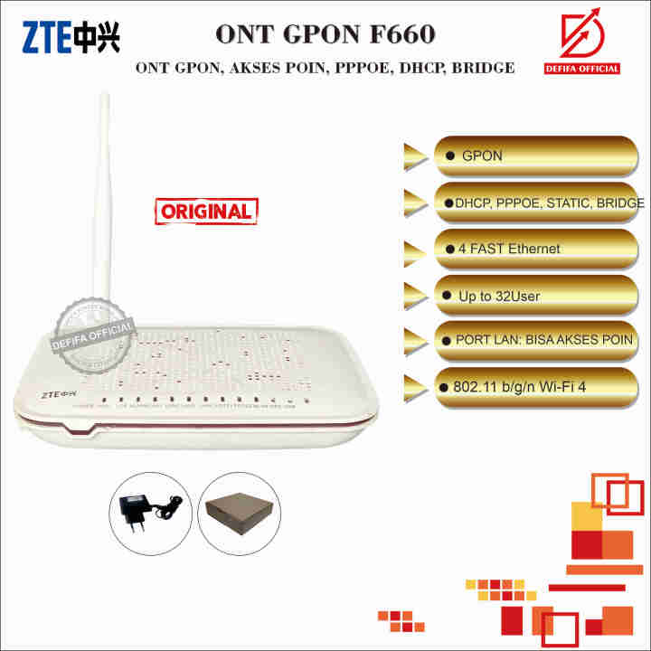 Modem Fiber Optik ZTE ZXA10 F660 V3 Wireless Wifi Router GPON ONT ONU | Lazada Indonesia
