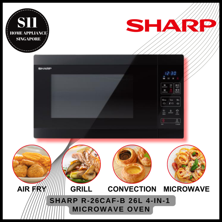 SHARP R-26CAF-B 26L 4-IN-1 MICROWAVE OVEN + 1 YEAR WARRANTY | Lazada ...