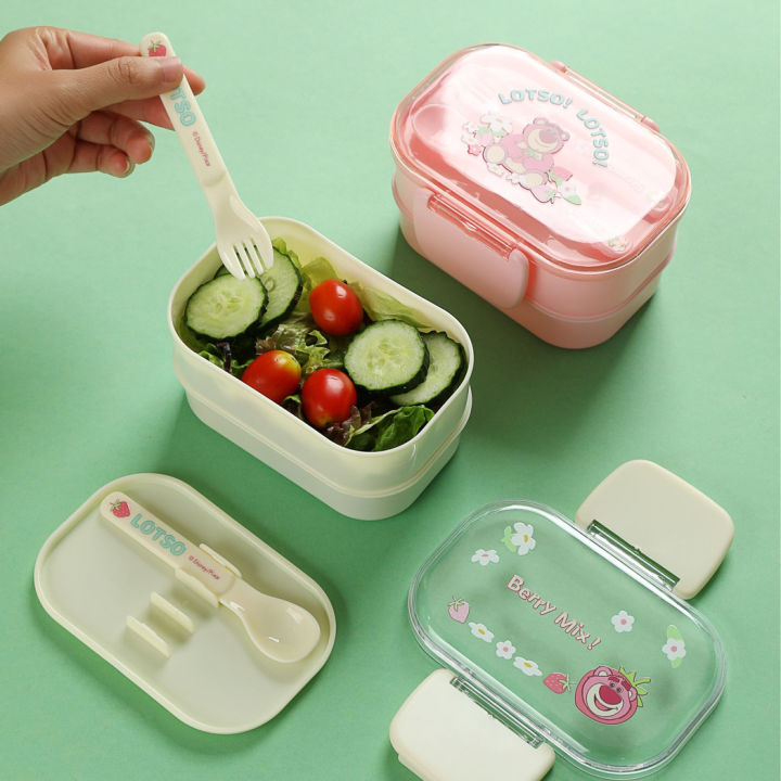 MINISO Disney Fruits Theme Collection Bento Box 650mL/ Double Layered ...
