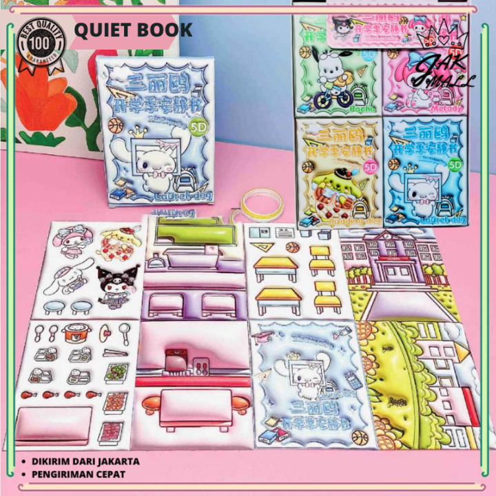 Buku Stiker Sanrio Quiet Book DIY Mainan Sanrio Mainan Edukasi Busy ...