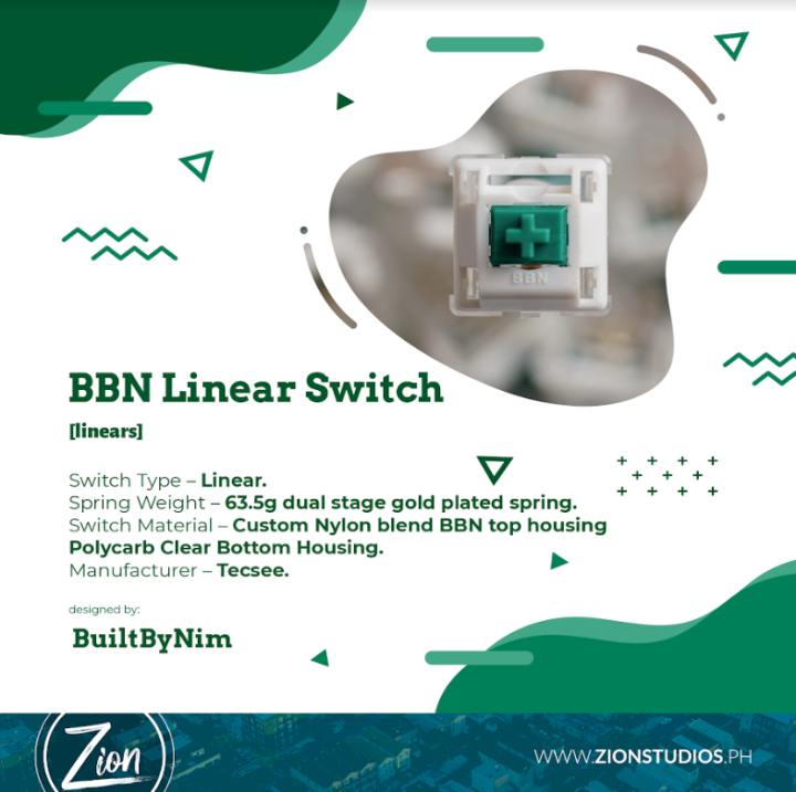 BuiltByNim (BBN) Linear Switch Mechanical Keyboard Switches Zion ...