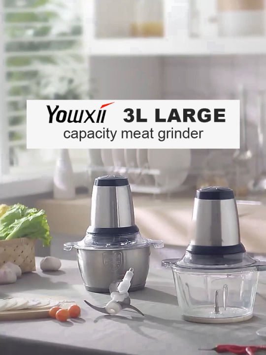 YOWXII🔥Food Processors 3L 4Lcapacity kitchen meat Grinder Multi ...
