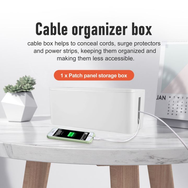 Cable Management Box, ABS Cable Organizer Cord Hider Box, Computer ...