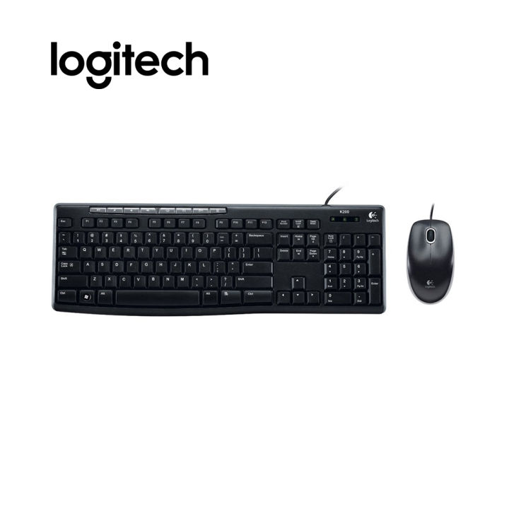 Logitech Wired Mouse + Keyboard MK200 เม้าส์+คีย์บอร์ด รุ่น MK200 แป้น ...