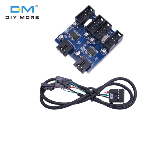 diymore 9Pin USB Header Splitter Male 1 to 4 Female Extension USB 2.0 ...