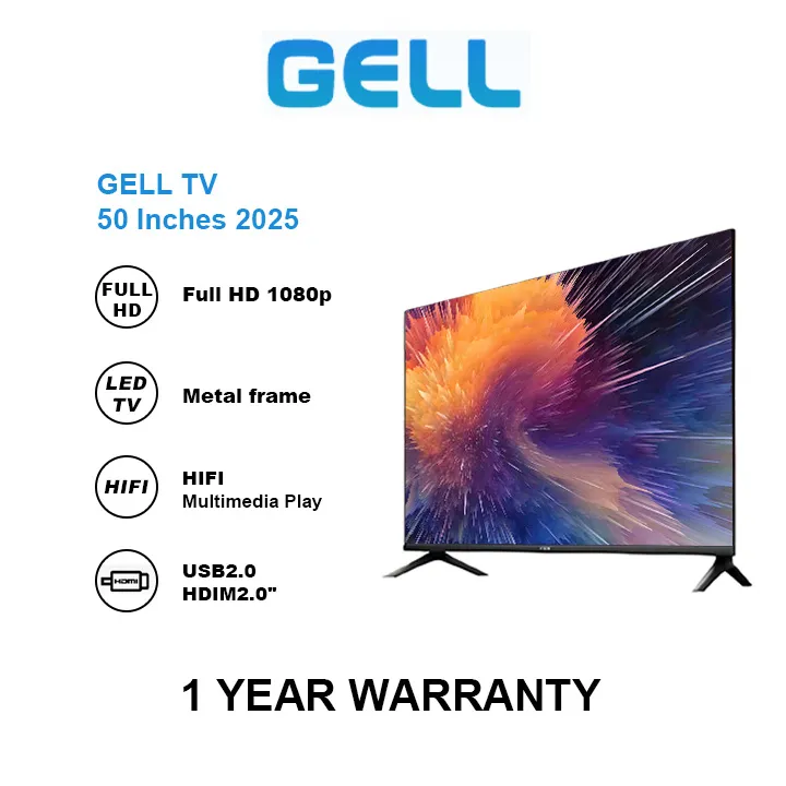 GELL 50 inch Smart TV Android tv flat screen tv Full HD Frameless LED ...