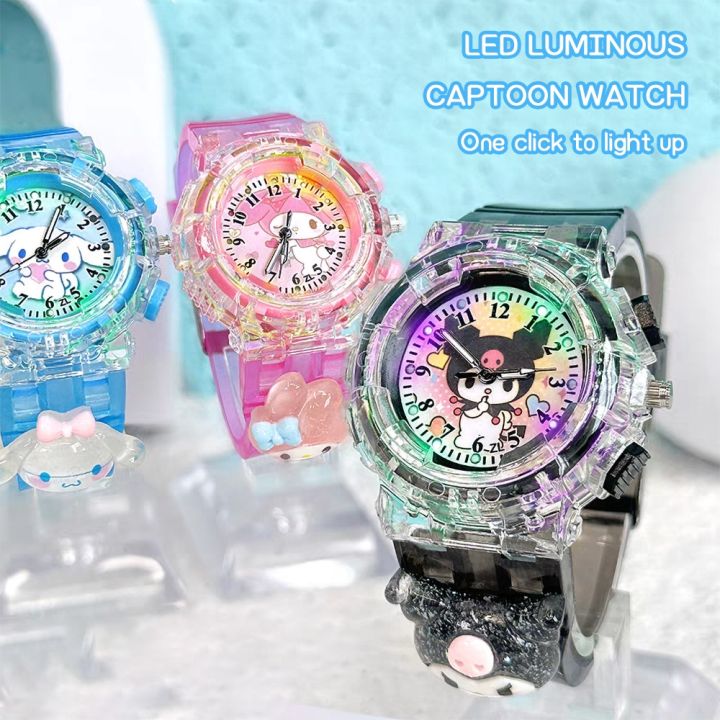 Cartoon Ultraman Sanrio Kuromi Cinnamon Dog Strap Watch Children's ...
