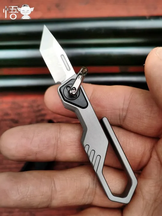 Titanium alloy knife sharp high hardness m390 powder steel mini ...