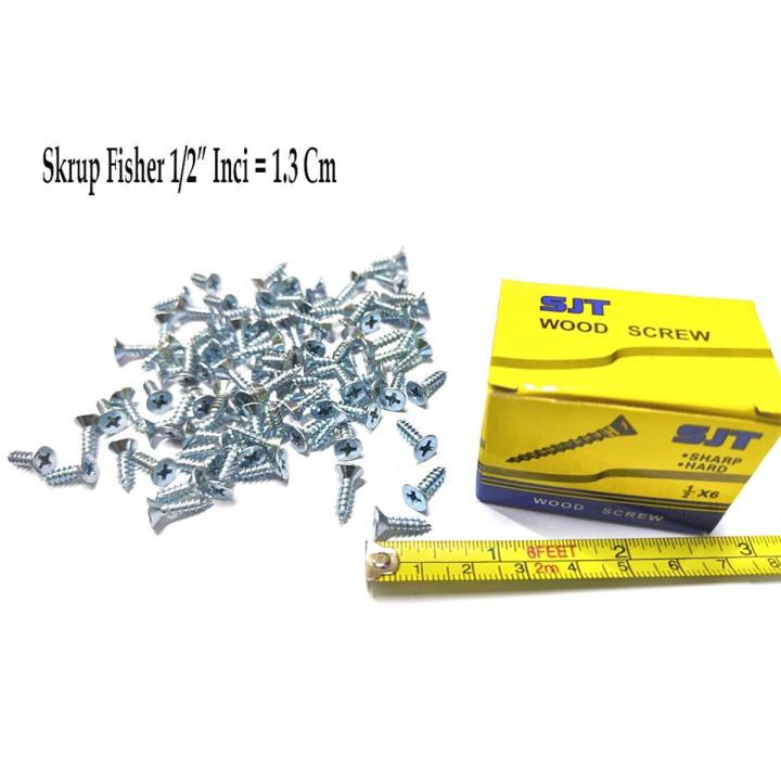ak-Skrup Kayu Sekrup Fisher SJT Ukuran Lengkap Isi +-100 Biji / Baut ...