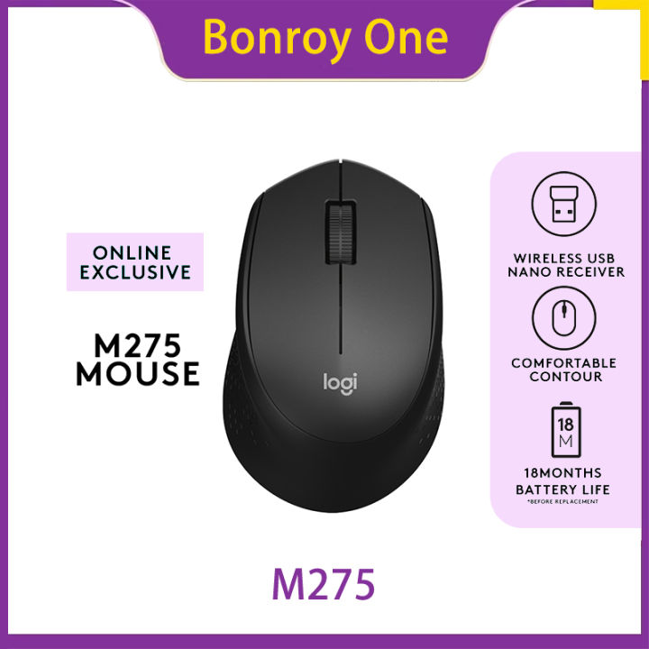 Logitech M275 Wireless Mouse with USB Receiver, 2.4GHz Connection ...