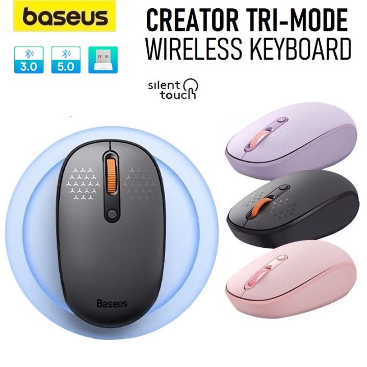 Baseus Tri-Mode Bluetooth Wireless Mouse Windows Mac Office Work Home ...
