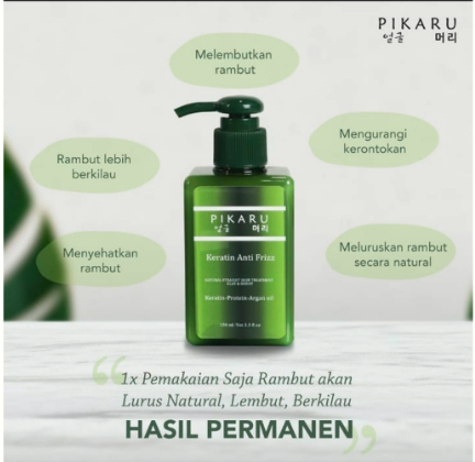 vitamin rambut pria biar lemes dan lurus Pikaru Keratin Rambut Anti ...