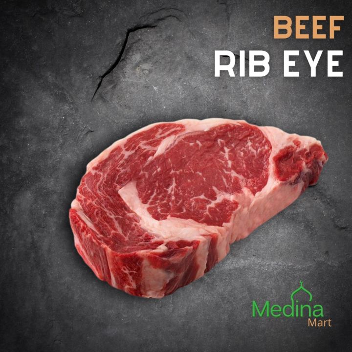 Halal Grass Fed Prime Ribeye Beef (1Kg). Opted Do Not Cut, slab can be ...