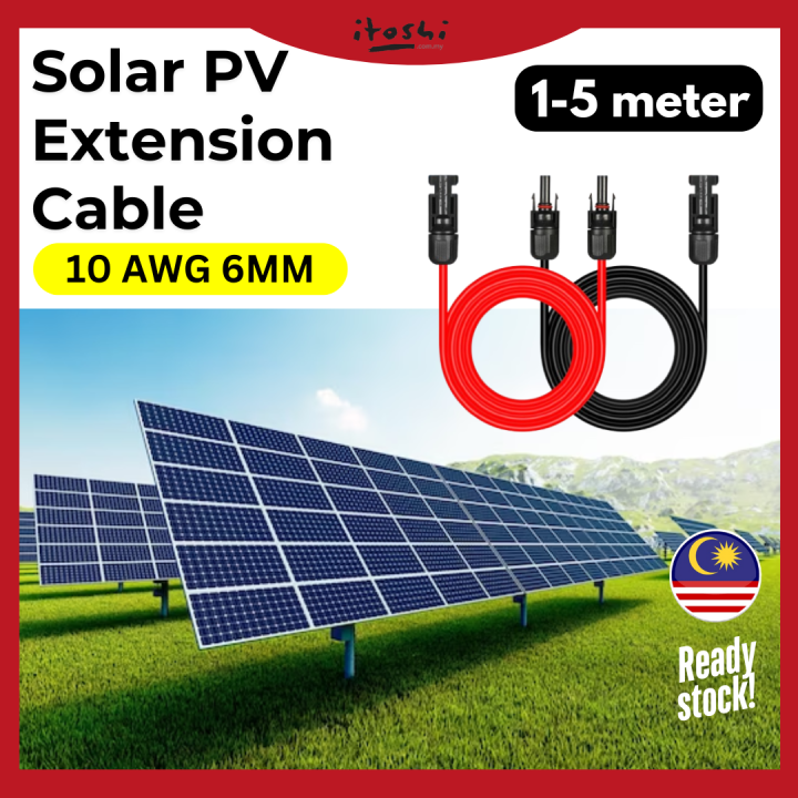 ITOSHI 6mm Solar Cable 10 AWG PV Panel Wire Solar Cable Extension 1 5 ...