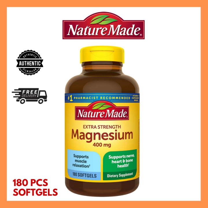 Nature Made Magnesium Extra Strength Magnesium 180 Softgels | Lazada PH