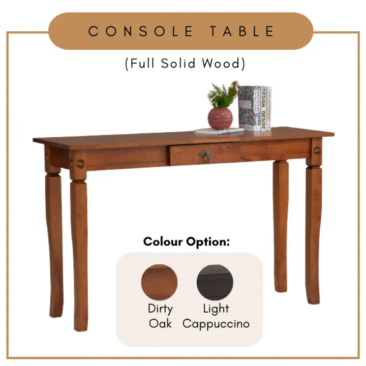 Alora Furniture - KERMIT Full Solid Console Table With Drawer / Meja ...