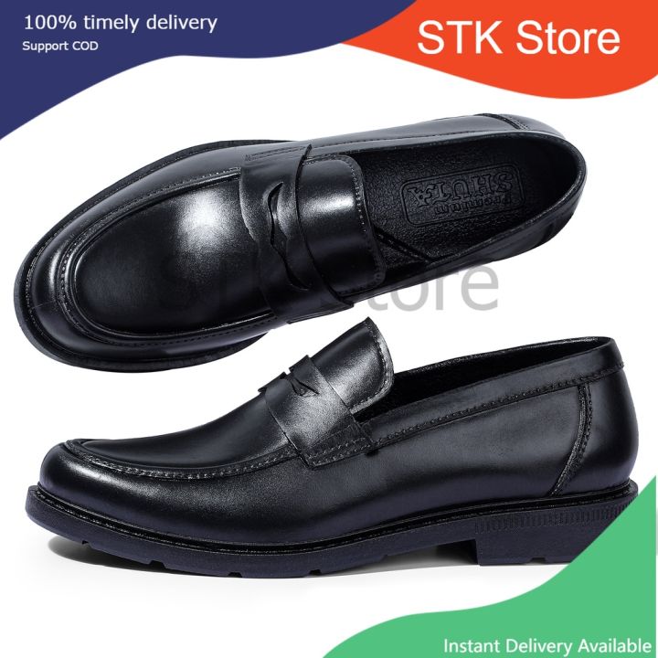 STK661 SHUTA Premium Black Shoes Men's Work Formal Shoes | Lazada PH