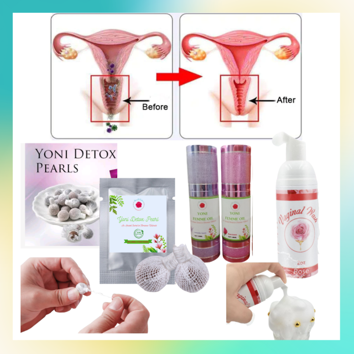 [3pcs Detox Pearl + Yoni Oil + Feminine Wash] Balance Hormones / Reduce ...