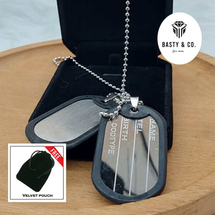 Stainless Steel Ball Chain Military Dog Tag Dogtag (Rubberside) 3x5cm ...