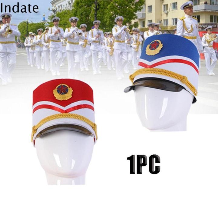 INDATE Cosplay Show Marching Band Hat Skin-friendly Gold Trim Strips ...
