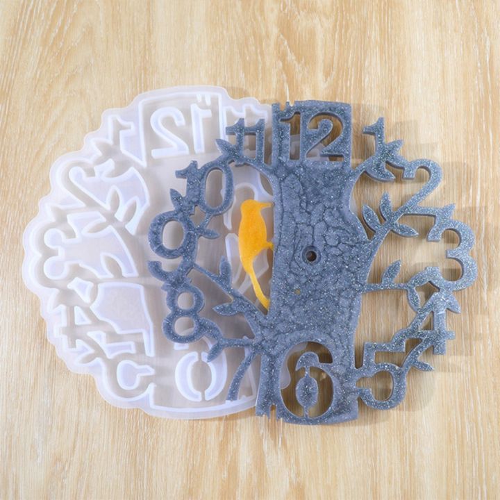 flgo Clock Molds Woodpeckers Silicone Casting Epoxy Resin Mold with ...