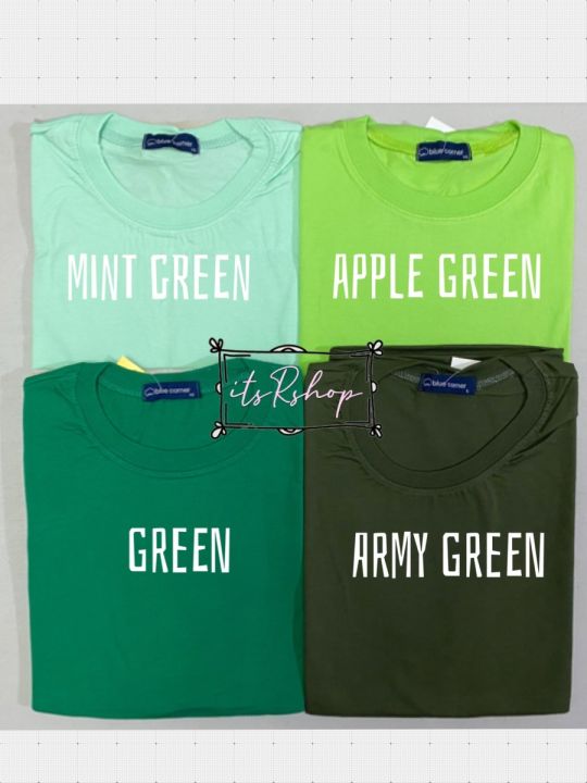 Blue Corner Plain Shirt (Roundneck) - Mint Green, Apple Green, Green ...