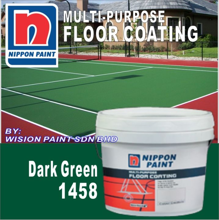 DARK GREEN 1458 ( 5L ) MULTI PURPOSE FLOOR COATING NIPPON PAINT / WATER ...