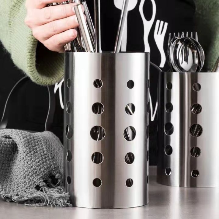 Cutlery Stand Stainless Steel Kitchen Utensil Rack Spoon Fork Rak Sudu ...