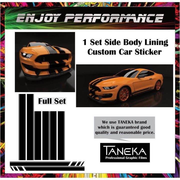[TOP PICK] 1Set Side Body Lining Custom Car Sticker | Lazada