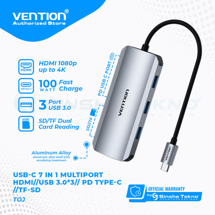 Vention Multiport Hub Usb Type C hdmi Usb 3.0 Card Reader TF SD Power ...