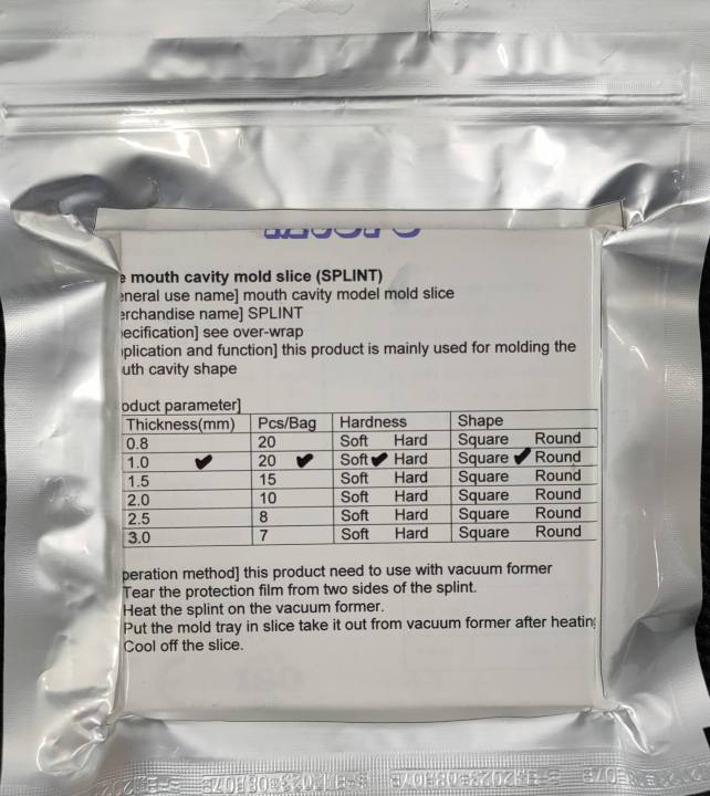 Mouth Cavity Mold Slice (SPLINT), Per Pack | Lazada PH