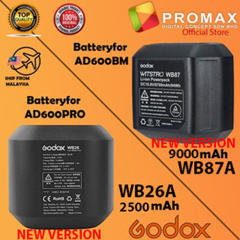 Godox WB26A / WB87A Rechargeable Lithium Ion Battery Pack WB26 / WB87 ...