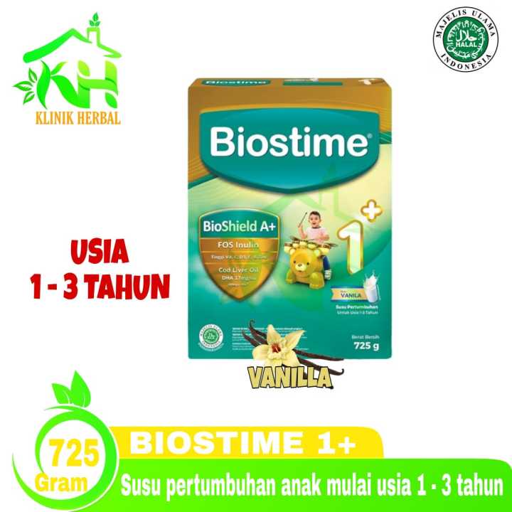 Biostime 1+ Vanilla 725gr - Susu Pertumbuhan Anak 1 - 3 tahun | Lazada ...